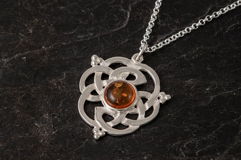 Celtic Amber Pendant – Shetland Jewellery