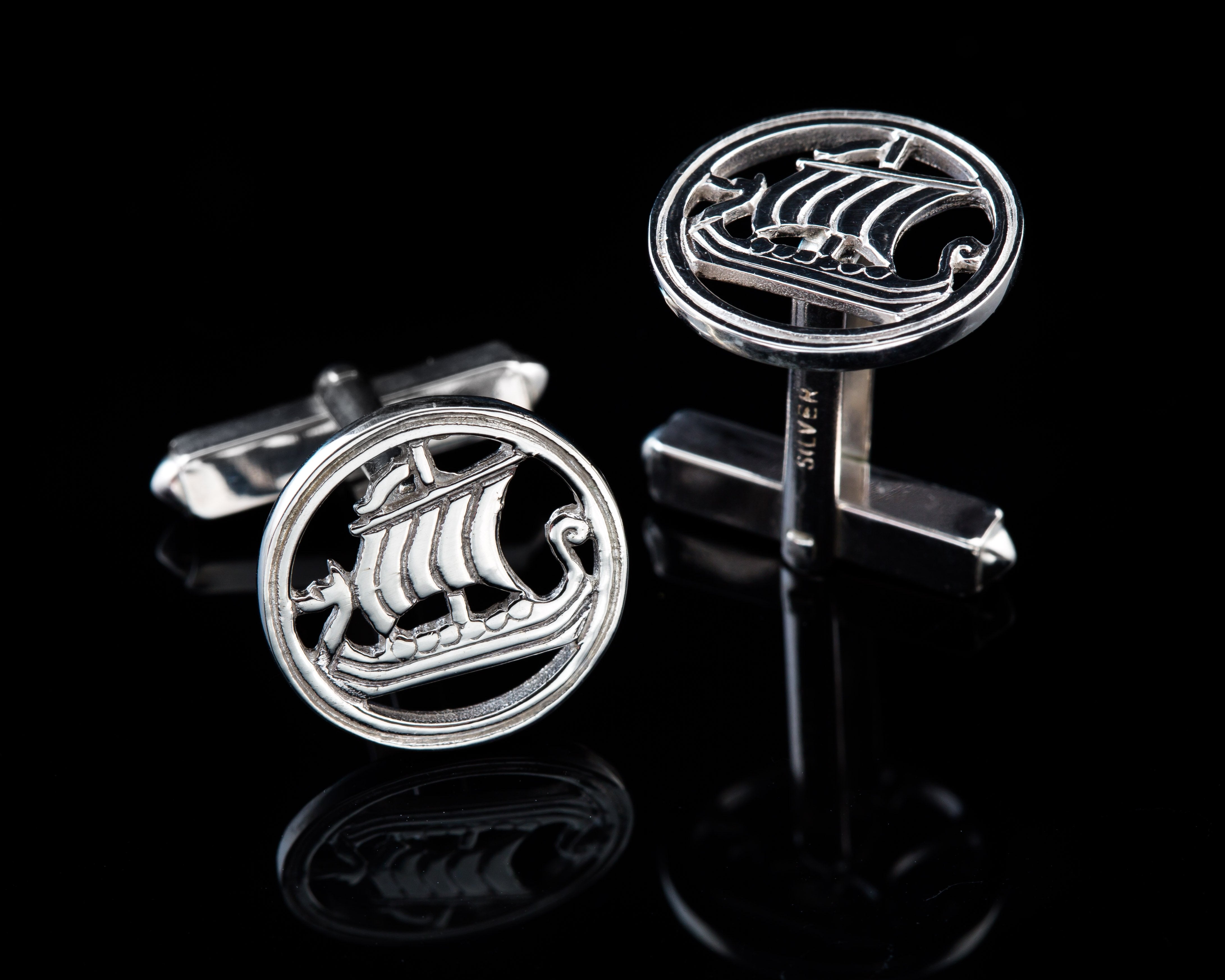 Viking Ship Cufflinks – Shetland Jewellery